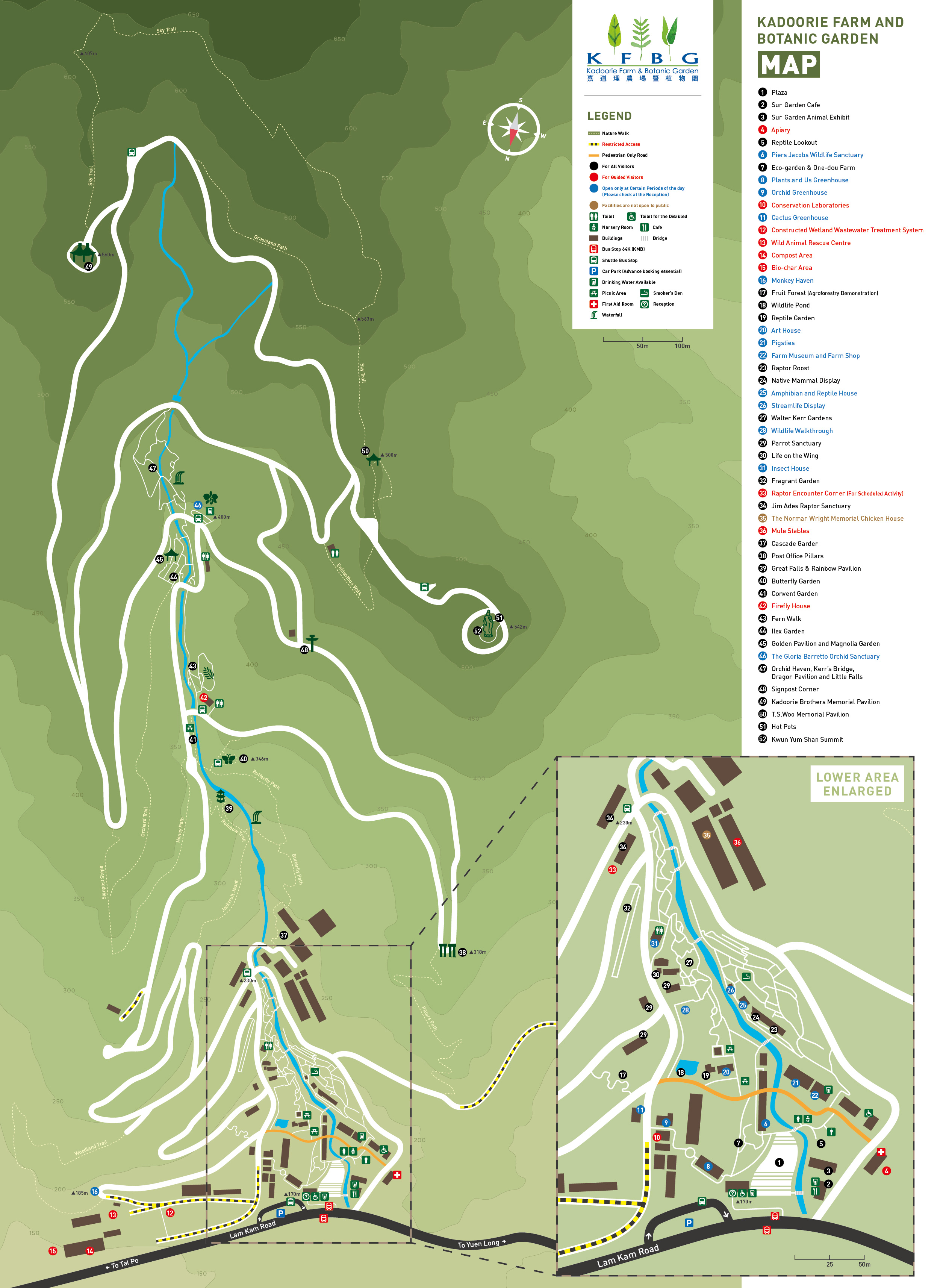 KFBG Map | General Information::Kadoorie Farm and Botanic Garden